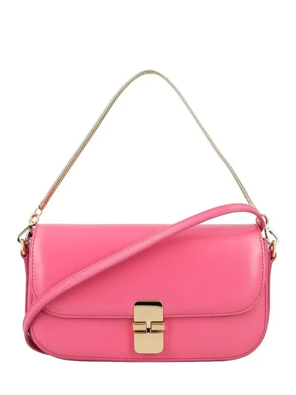 A.p.c. Grace Chaine Leather Clutch Bag - Pink