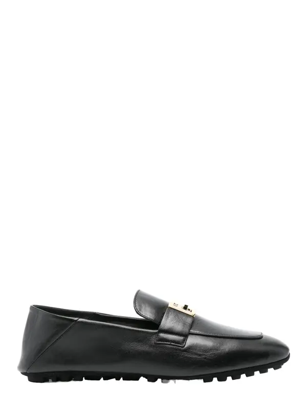 Fendi Baguette Leather Loafers - Black