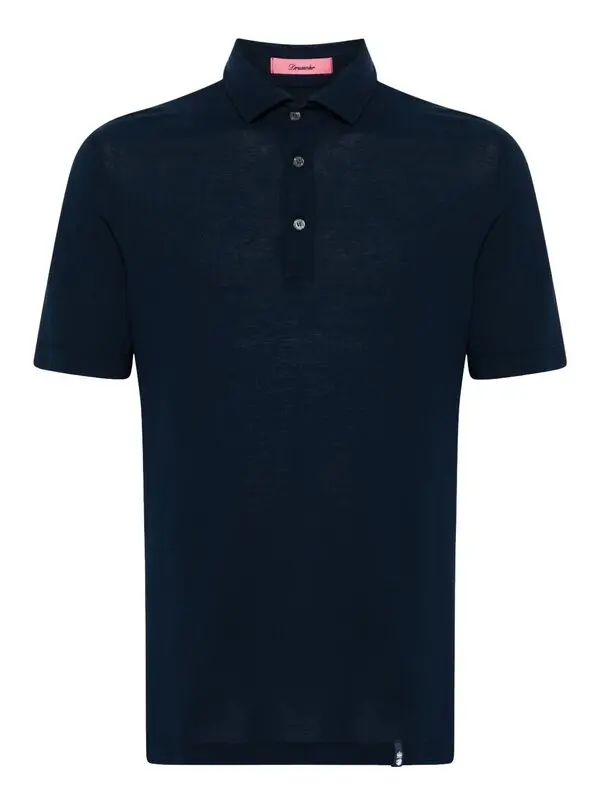 DRUMOHR Jersey Cotton Polo Shirt - Blue