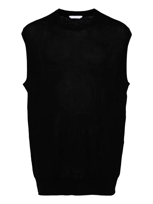 Helmut Lang Intarsia-knit Vest - Black