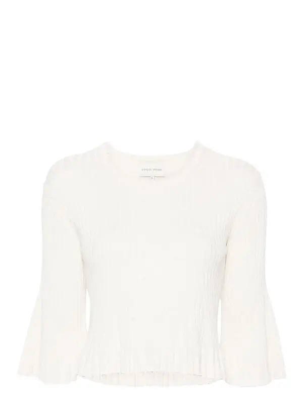 Loulou De Saison Ammi Ribbed Knit Top - Neutrals