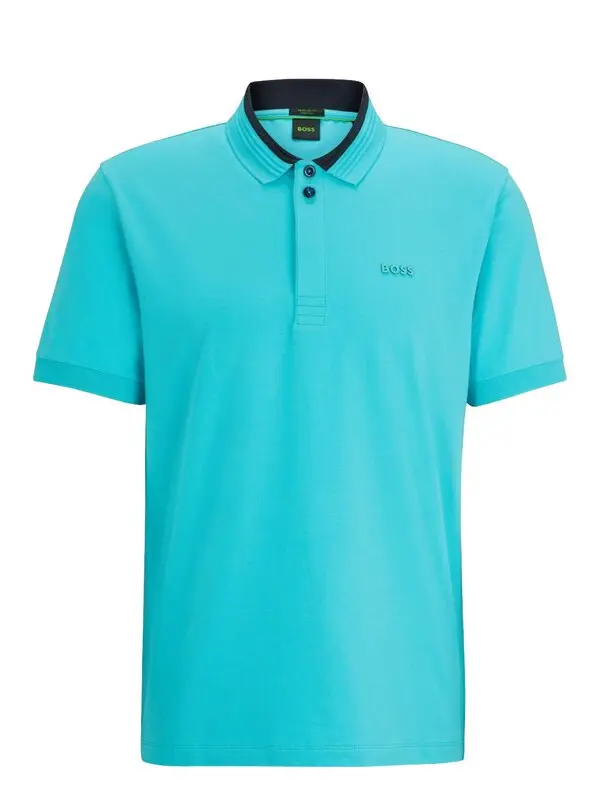 BOSS Logo-emed Polo Shirt - Blue