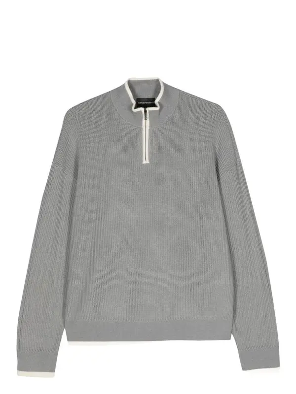 Emporio Armani Zip-up Jumper - Grey