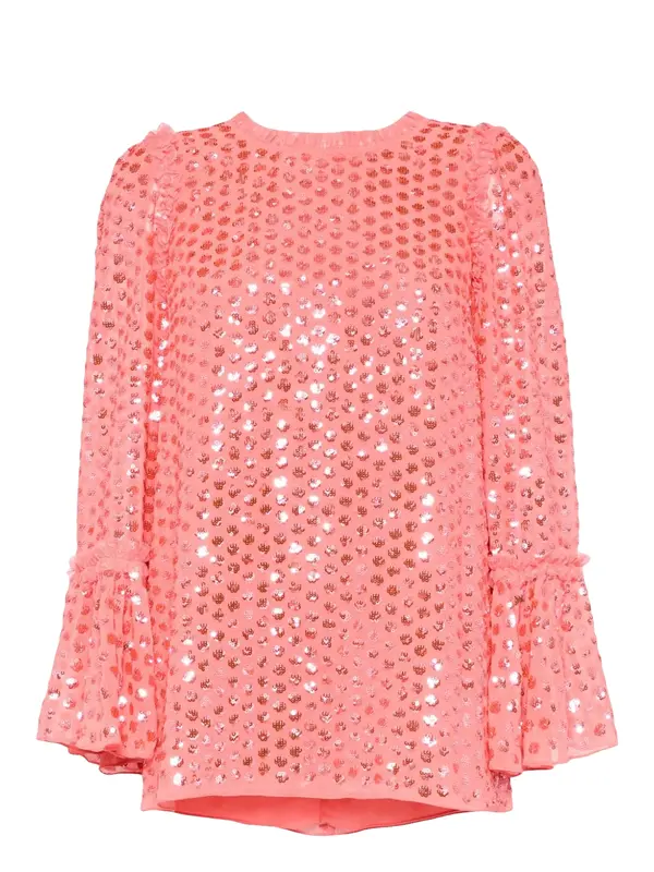 NEEDLE & THREAD Raindrop Gloss Tunic - Pink