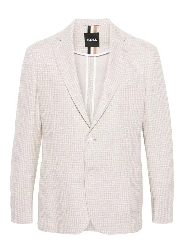 BOSS Houndstooth Single-breasted Blazer - Neutrals