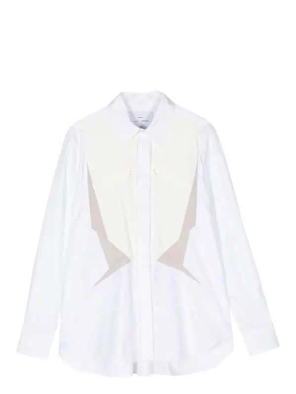 FUMITO GANRYU Long-sleeve Cotton-blend Shirt - White