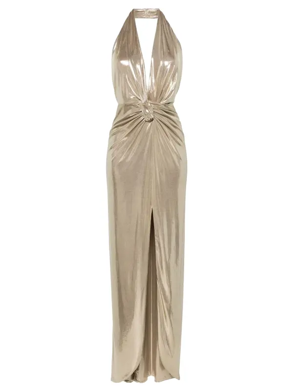 NISSA Lamé Maxi Dress - Gold