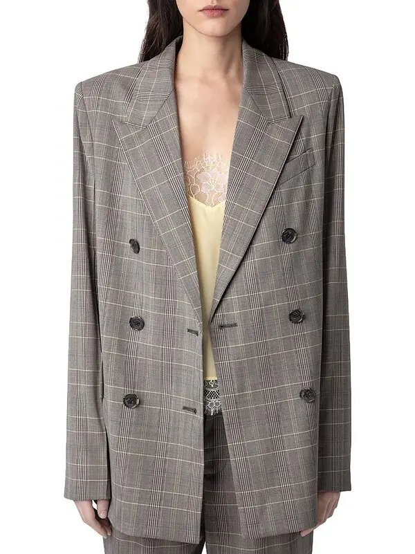 Zadig&Voltaire Vaena Plaid Blazer - Gris