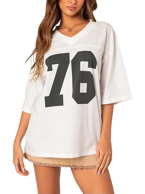 EDIKTED 76 Oversized Tee - White