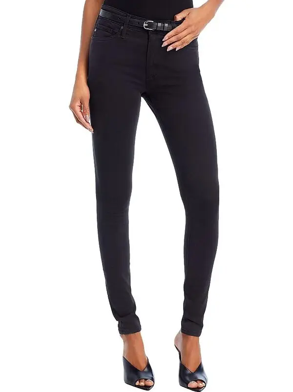 Ag Farrah High-rise Sateen Skinny Jeans - Super Blac