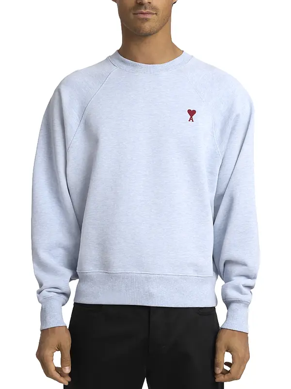 Ami Adc Crewneck Logo Sweatshirt - Heather Cashmere Blue