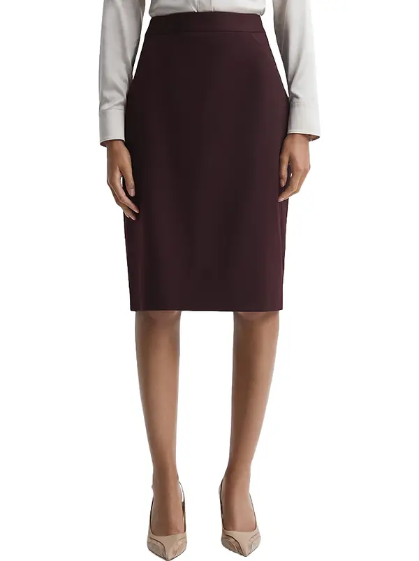 REISS Jade Tailored Skirt - Berry