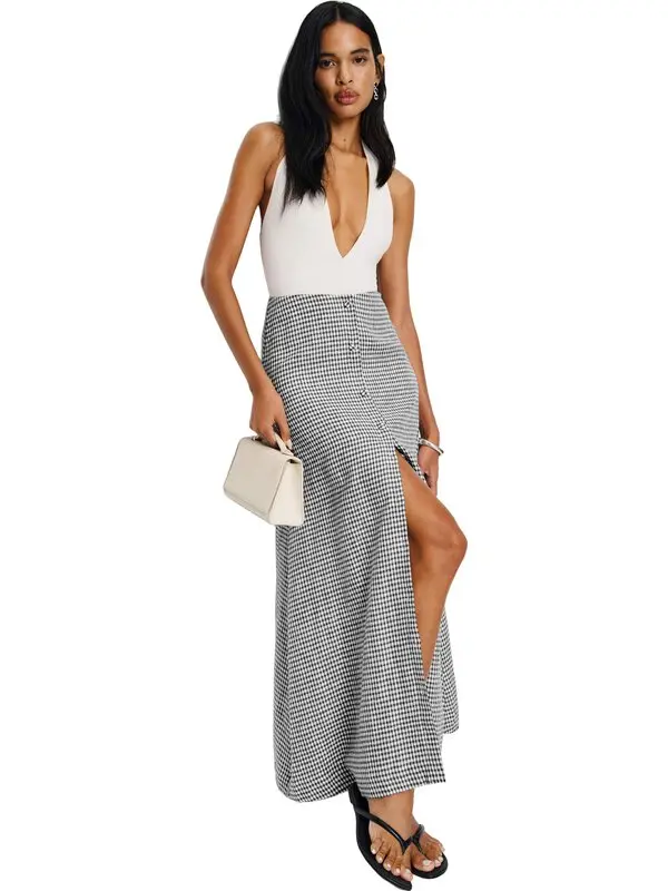 REFORMATION Andi Linen Maxi Skirt - Black
