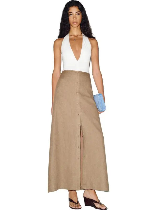 REFORMATION Andi Linen Maxi Skirt - Natural