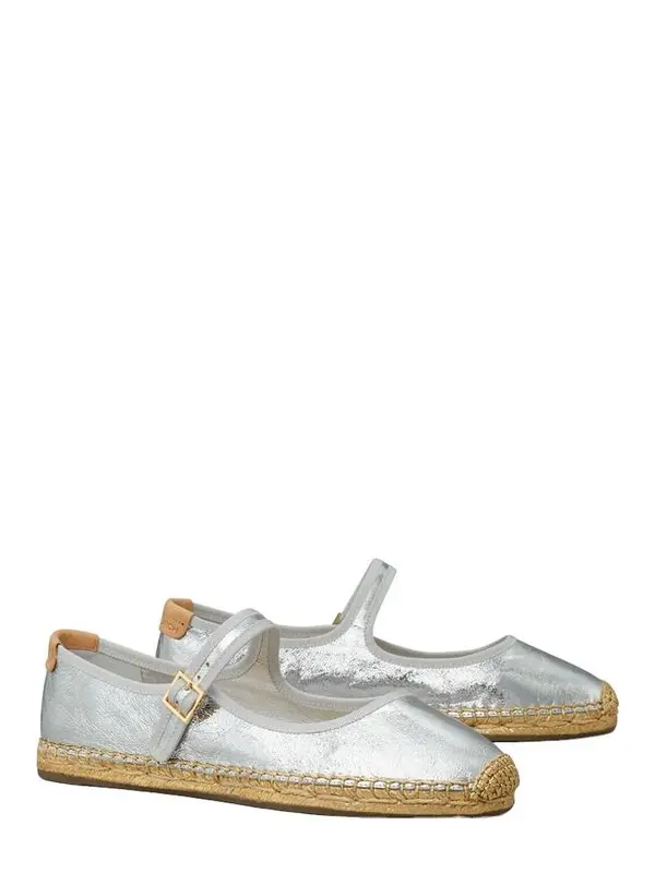 Tory Burch Mary Jane Espadrille - Silver/gray/natural