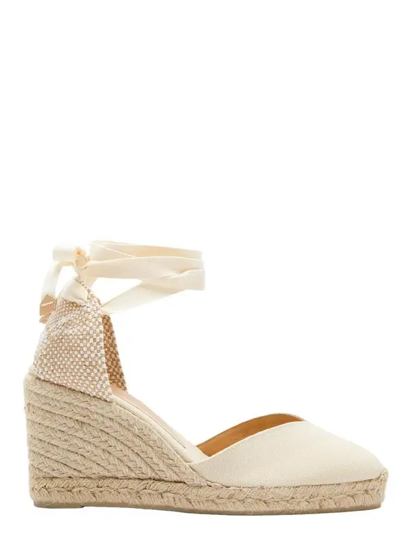 CastaÑer Chiara 80 Canvas Wedge Espadrilles - Ivory