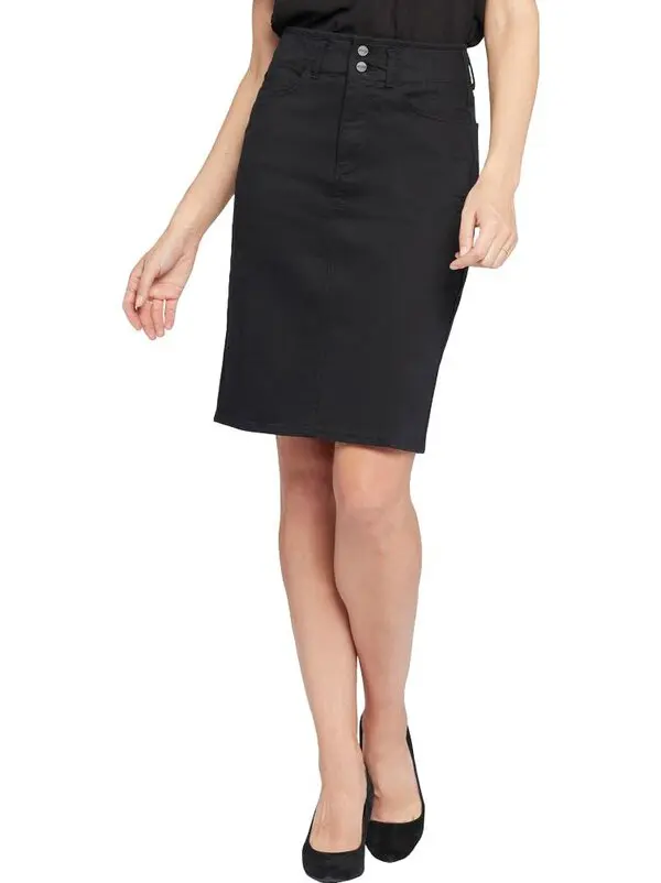 NYDJ Hollywood Pencil Denim Skirt - Black