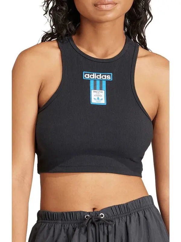 Adidas Adibreak Crop Racerback Tank Top - Black