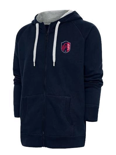 ANTIGUA St. Louis City Sc Logo Victory Full-zip Hoodie - Navy