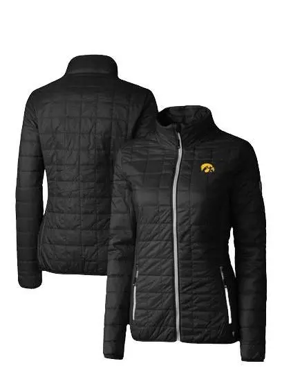 Cutter & Buck Iowa Hawkeyes Rainier Eco Insulated Puffer Full-zip Jacket - Black