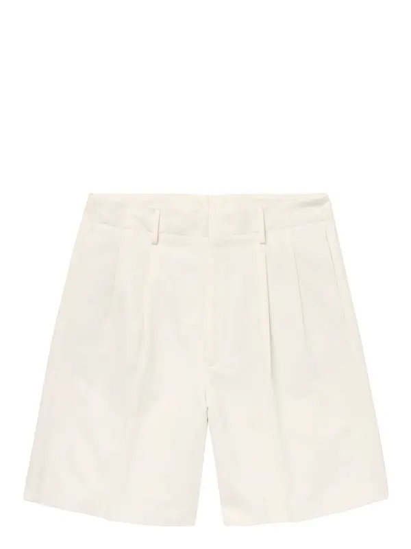 Loro Piana Joetsu Wide-leg Twill Shorts - Neutrals