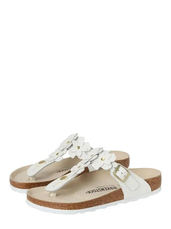 BIRKENSTOCK Gizeh Floral Sandals With Adjustable Buckle - White