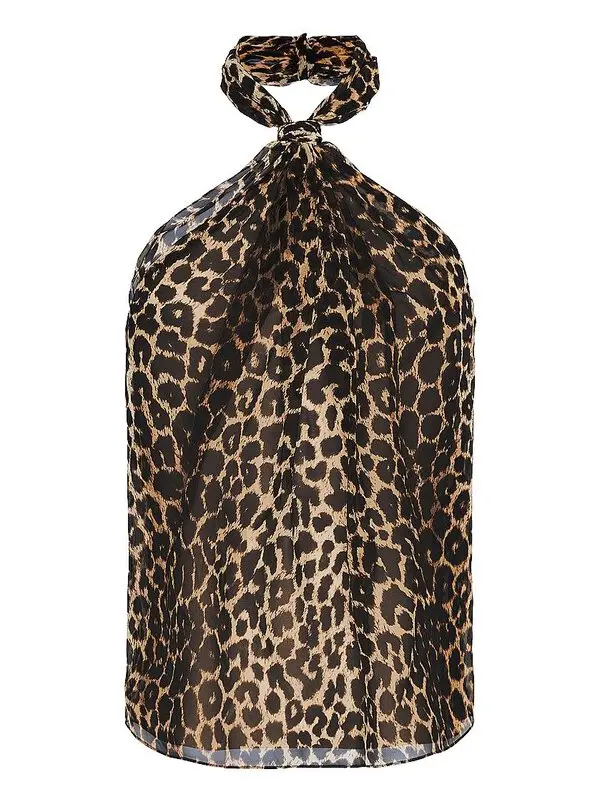 Saint Laurent Marcel Cravate Top - Leopard