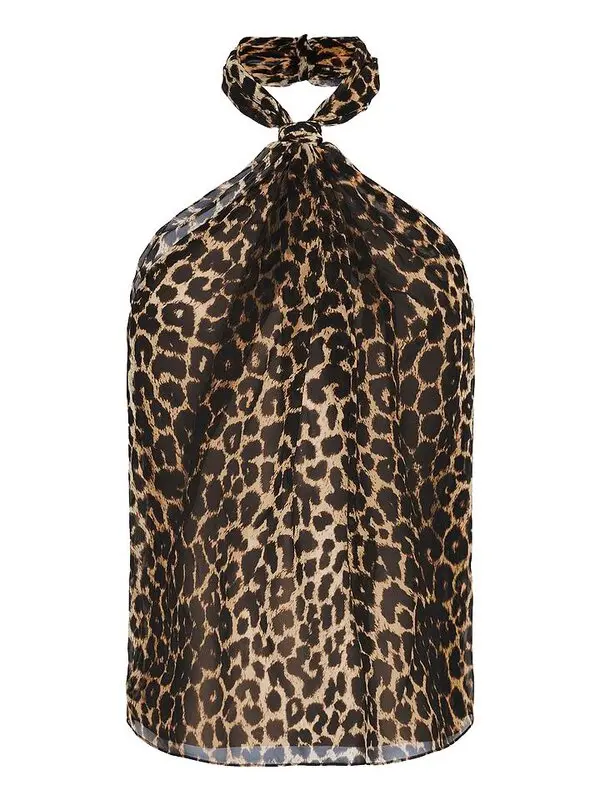 Saint Laurent Marcel Cravate Top - Leopard