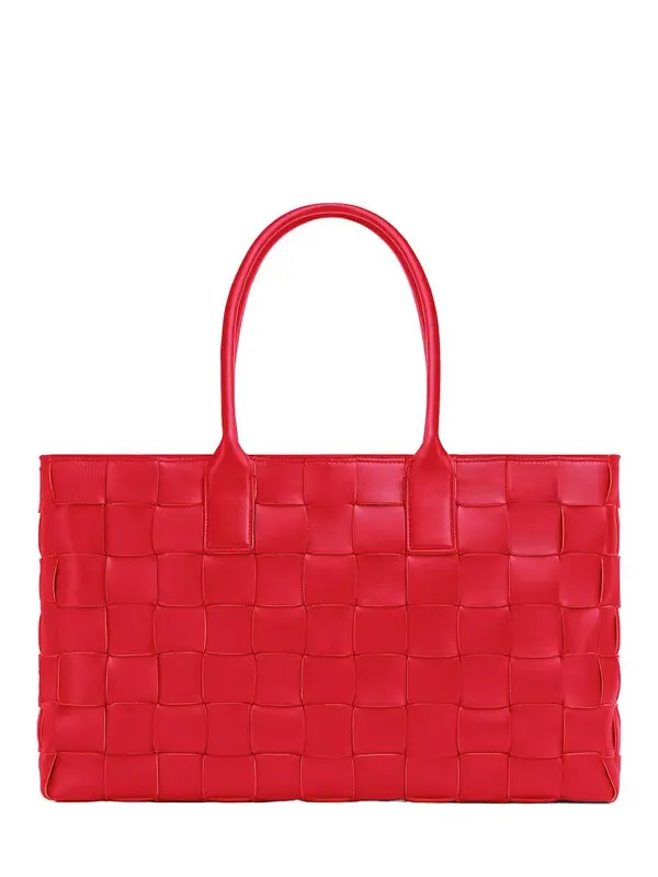 BOTTEGA  VENETA Maxi Intreccio Tote - Bright Red