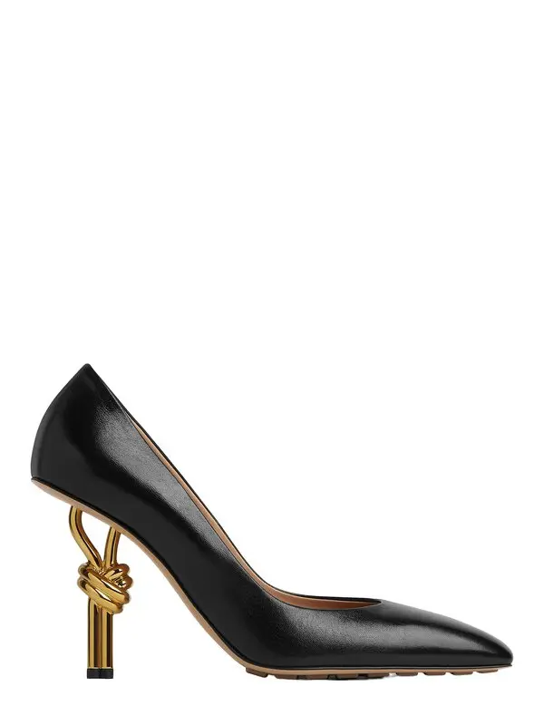 Bottega Veneta Knot Leather Pumps - Black