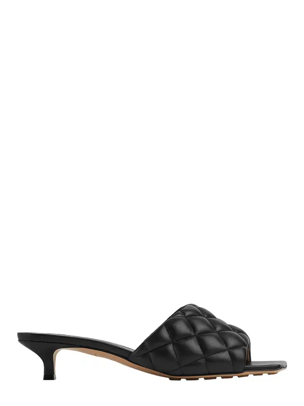 Bottega Veneta Padded Leather Mules - Black