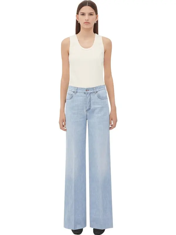 BOTTEGA  VENETA Bottega Veneta Light Bleached Wide Leg Denim - Light Bleach