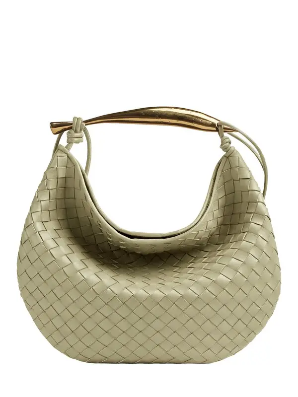 Bottega Veneta Large Intrecciato Leather Sardine Shoulder Bag - Travertine