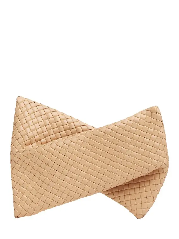 BOTTEGA  VENETA Crisscross Clutch - Almond