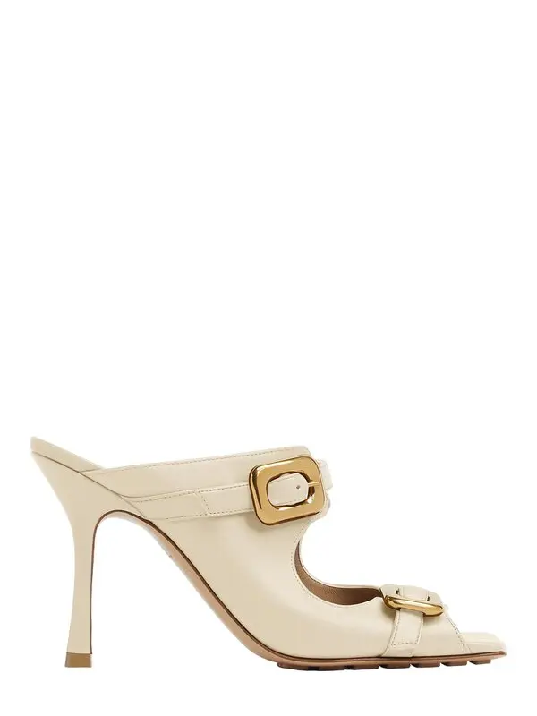 BOTTEGA  VENETA Stretch Buckle Mule Sandal - Sea Salt
