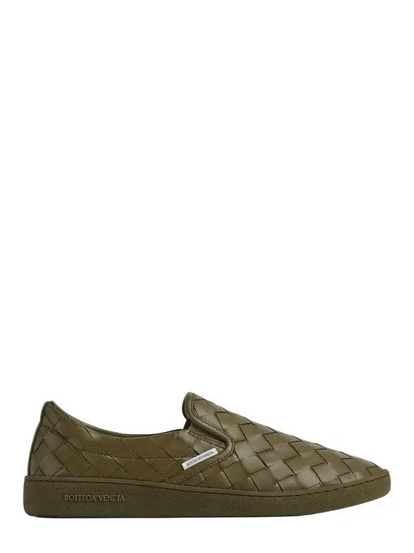 BOTTEGA  VENETA Bottega Veneta Sawyer Intrecciato Leather Sneakers - Mud