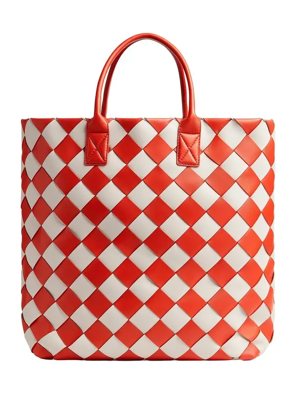 BOTTEGA  VENETA Maxi Intreccio Tote - Poppy/mist