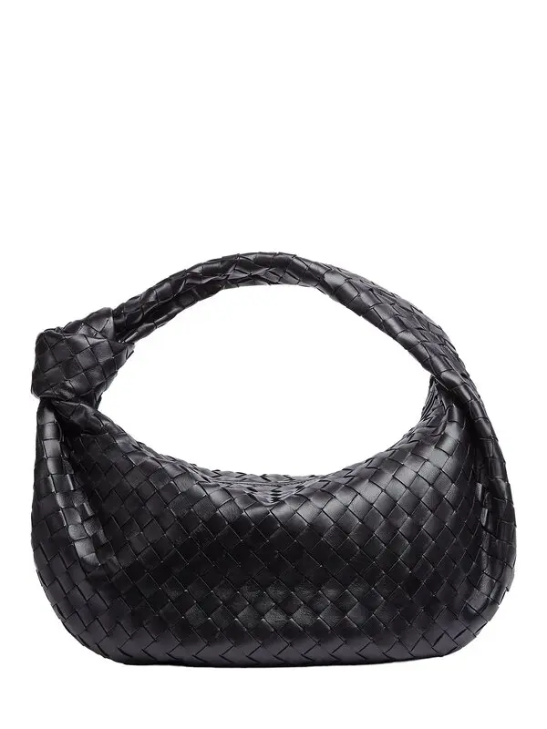 Bottega Veneta Intrecciato Leather Jodie Shoulder Bag - Black