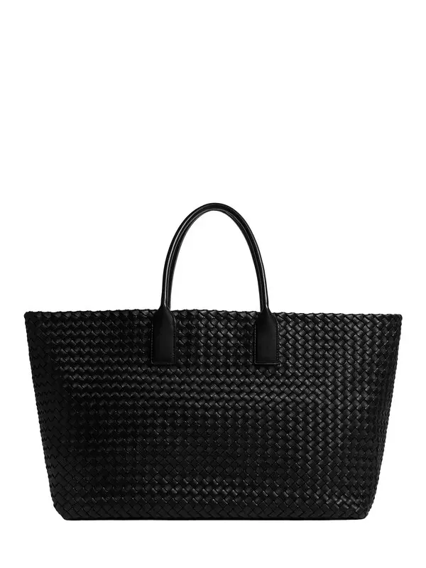 Bottega Veneta Large Intreccio Cabat Tote - Black