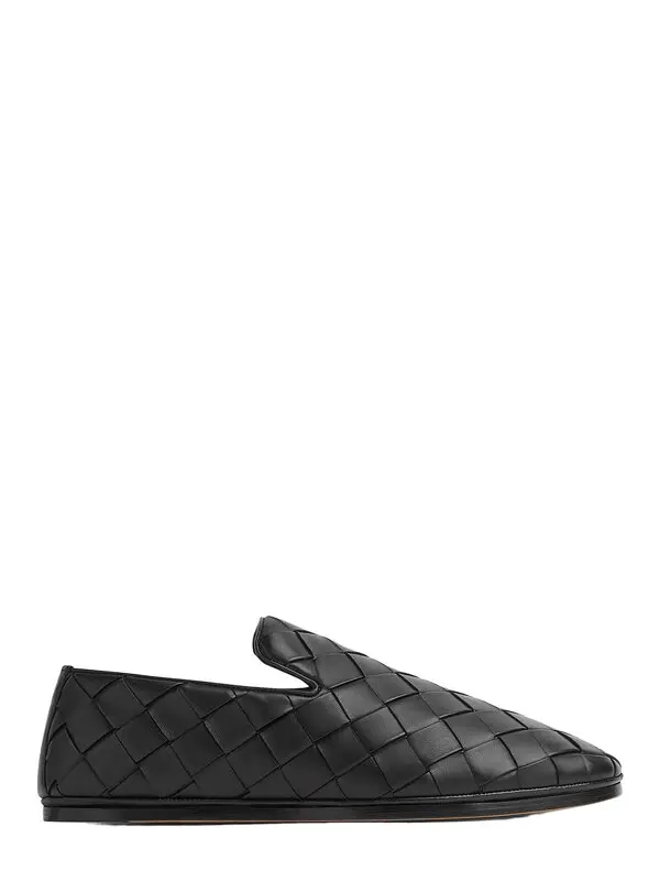 BOTTEGA  VENETA Bottega Veneta Intrecciato Leather Slippers - Black
