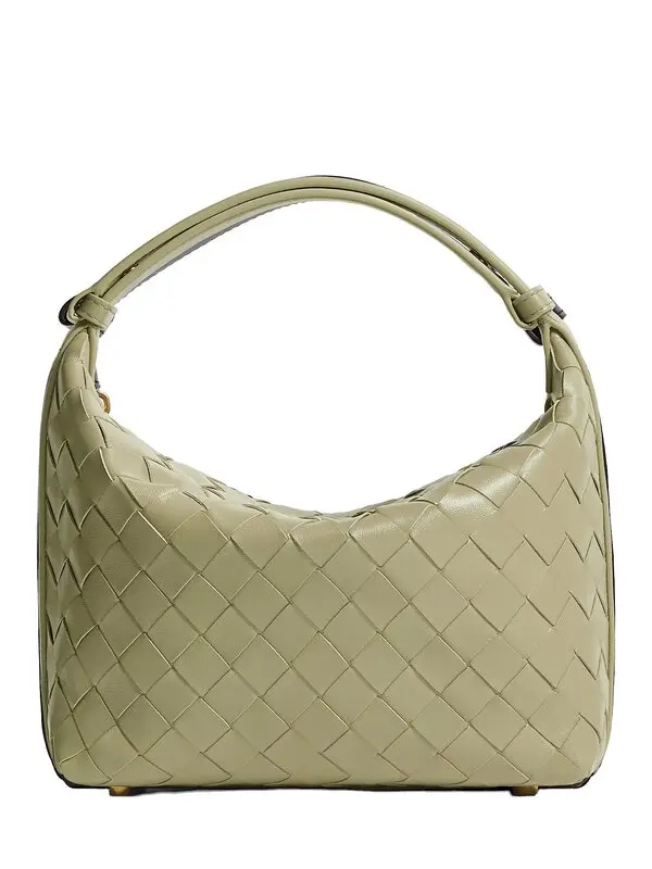Bottega Veneta Intrecciato Leather Shoulder Bag - Travertine