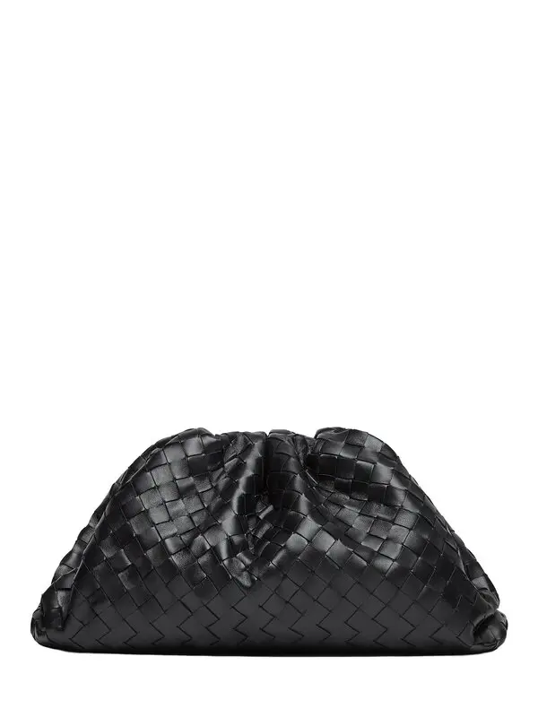 BOTTEGA  VENETA Bottega Veneta Intrecciato Leather Pouch - Black