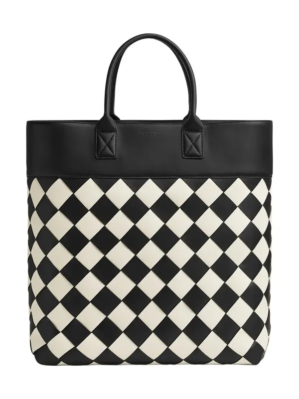 Bottega Veneta Maxi Intreccio Tote - Black/mist