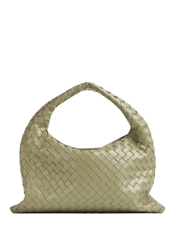 BOTTEGA  VENETA Small Intrecciato Leather Shoulder Bag - Travertine