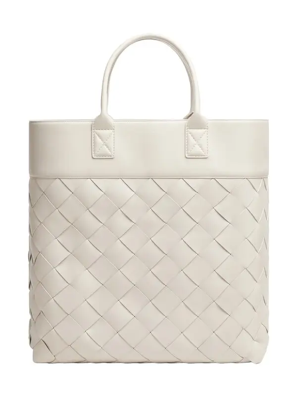 BOTTEGA  VENETA Maxi Intreccio Leather Tote Bag - Mist