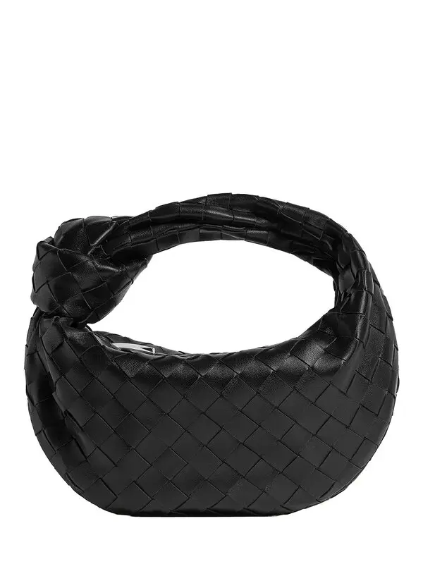 Bottega Veneta Mini Jodie Intrecciato Top Handle Bag - Black