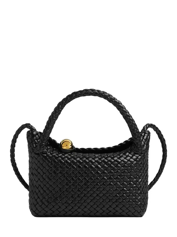 BOTTEGA  VENETA Small Intreccio Leather Tosca - Black