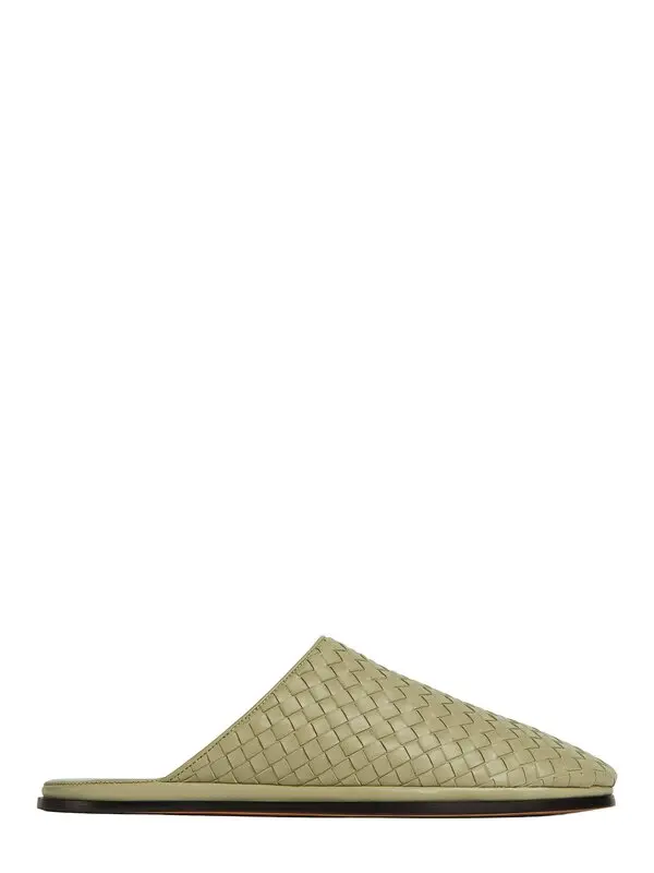 BOTTEGA  VENETA Bottega Veneta Intrecciato Leather Slipper - Travertine