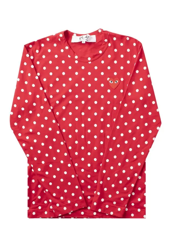 Play Comme Des Garcon Polka Dot Long-sleeve T-shirt - Red