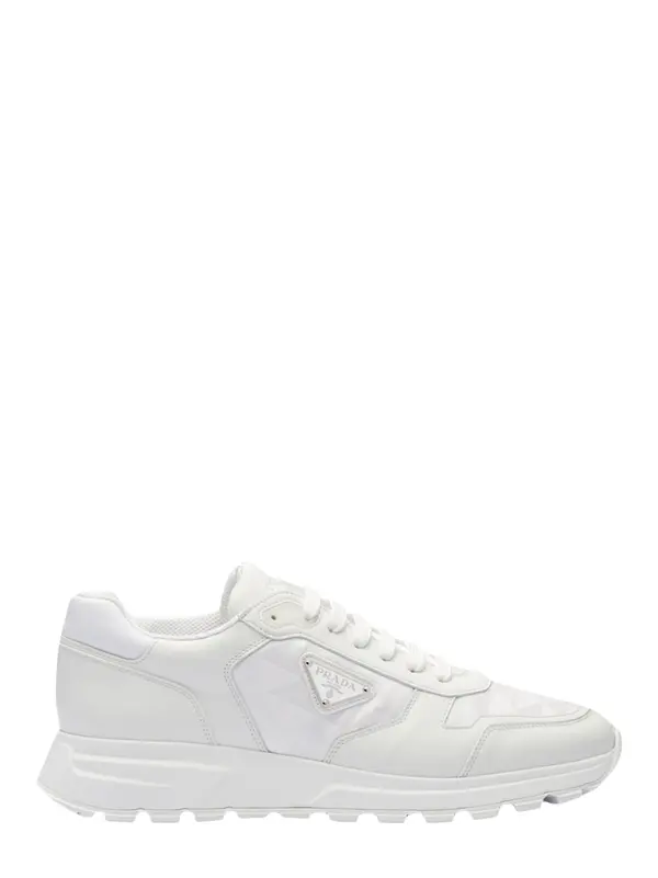 Prada Leather And Re-nylon Sneaker - White